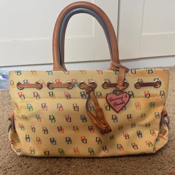 Dooney & Bourke | Bags | Dooney Bourke Multicolor Logo Canvas Tote ...